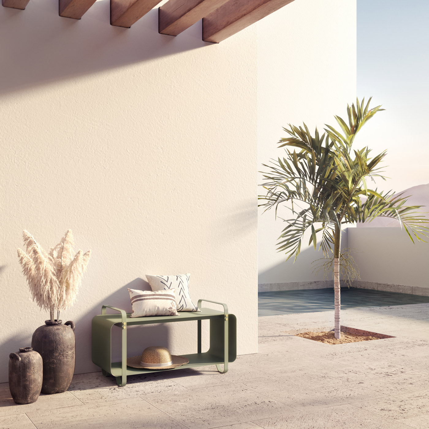 Ninne Bench - Lichen - Eldvarm